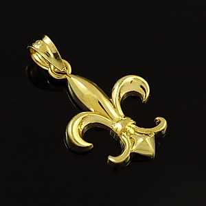 Religious Jewelry 10K Yellow Gold Fleur-de-Lis Charm Pendant