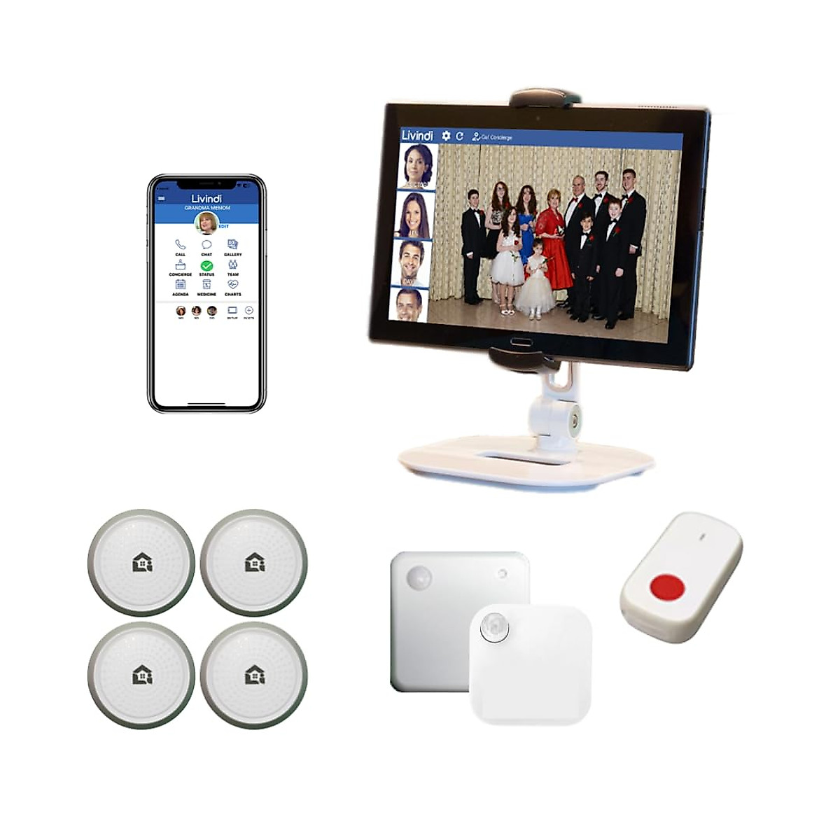 Livindi Home for Houses Ten Inch Tablet for Seniors with Medical Alerts (WiFi). Rated The Most Comprehensive Monitoring System for Older Adults by The National Council On Aging