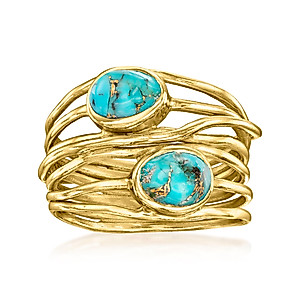 Ross-Simons Gemstone Highway Ring in 18kt Gold Over Sterling