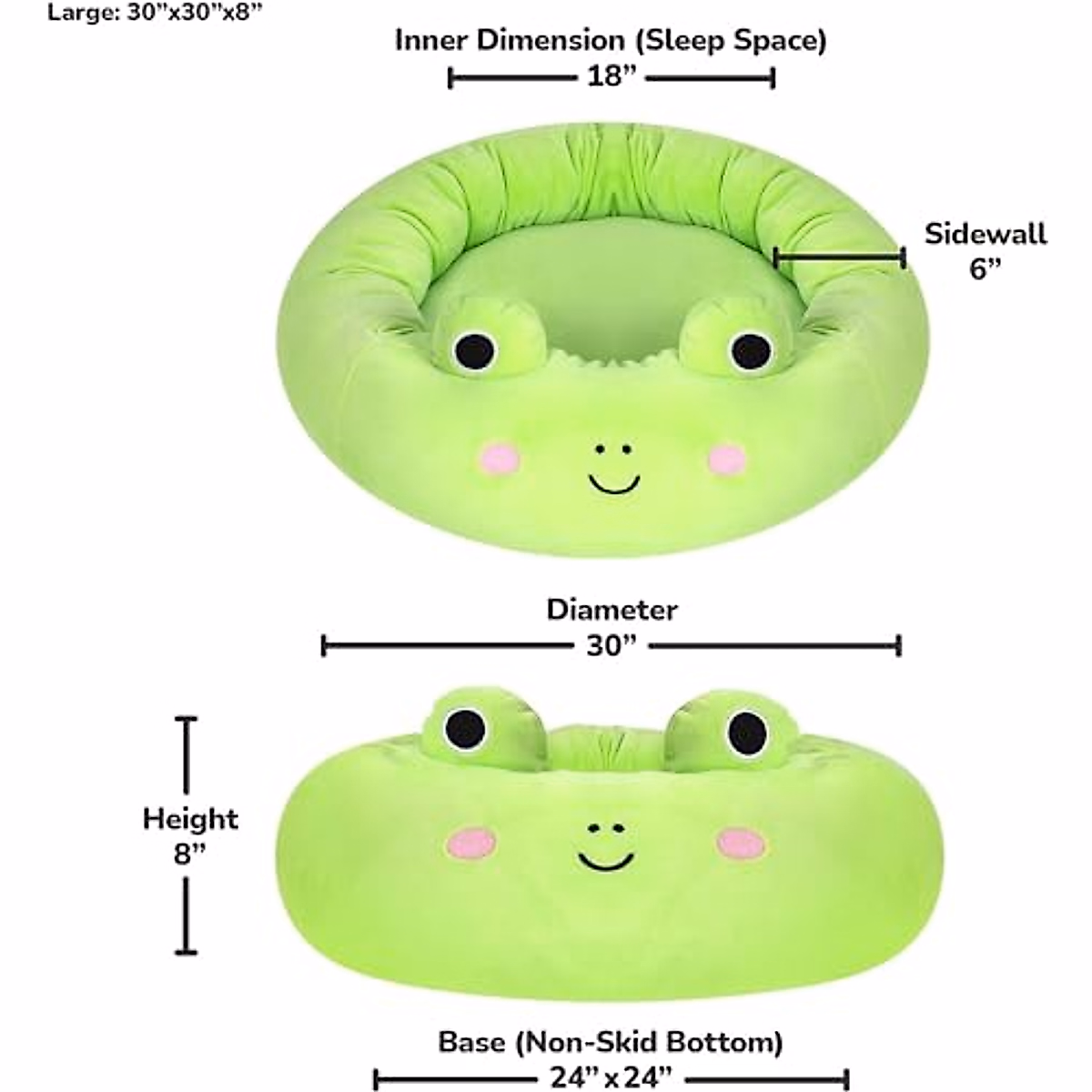 Squishmallows 30-Inch Wendy Frog Pet Bed - Large Ultrasoft Official Squishmallows Plush Pet Bed