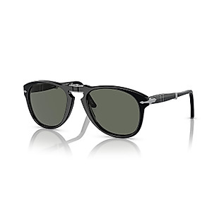 Persol PO0714 Aviator Sunglasses, Black/Green Polarized, 54 mm