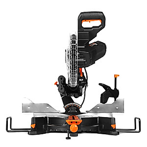 WEN MM1015 15-Amp 10-Inch Dual Bevel Sliding Compound Miter Saw with LED Cutline Multi-color