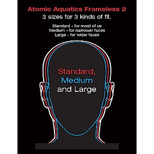 Atomic Aquatics Frameless Mask for Scuba Diving and Snorkeling, Black, Standard Fit
