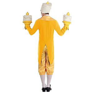 Fun Costumes Disneys Beauty and the Beast Lumiere Costume for Men, Be Our Guest Candlestick Charmer Outfit Medium
