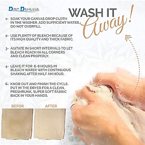 Pack of 2: All Purpose Canvas Drop Cloth Cotton Tarp 9x12 Large Canvas Tarp for Art Supplies, Drop Cloth for Painting Supplies/Paint Canvas Fabric or Couch Cover and Furniture Cover from Paint