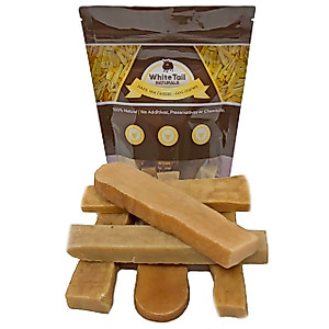 WhiteTail Naturals - Yak Cheese Dog Chews - Long Lasting Tough Dog Bones for Aggressive Chewers & Teething Puppies - All Natural Himalayan Dental Milk Chew Bone (6, Small)