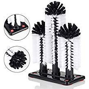 KUNKETECH Triple 3 Brush Bar Glass Washer with Suction Base