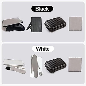 2PCS Smartphone Camera Mirror Reflection Clip Kit - Selfie Reflector for Mobile Phone Cameras - Travel-Friendly Black Universal Phone Clip - Compatible with All Smartphones(White and Black)