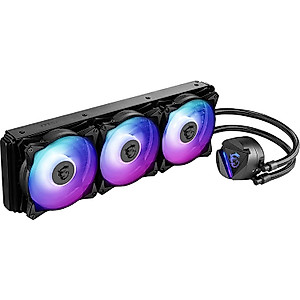 MSI MAG Series CORELIQUID 360R, aRGB CPU Liquid Cooler (AIO): Rotatable Blockhead Design, 360mm Radiator, Triple 120mm aRGB PWM Fans