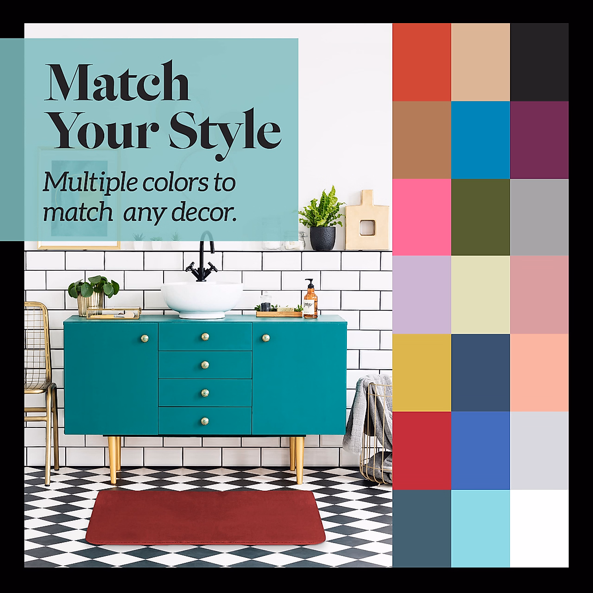 Genteele Bath Mats for Bathroom Non Slip - Red 20" x 32" Memory Foam Bathroom Rugs - Quick Dry Bath Mat