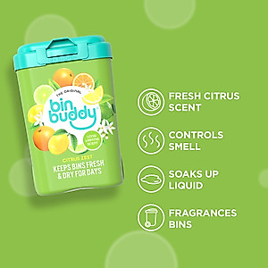 Bin Buddy Mixed Fresh Citrus & Berry, 450g, Pack of 6, Bin Freshener Deodoriser Powder, Leaves Your Bin Smelling Great, Suitable for Indoor and Outdoor Bins