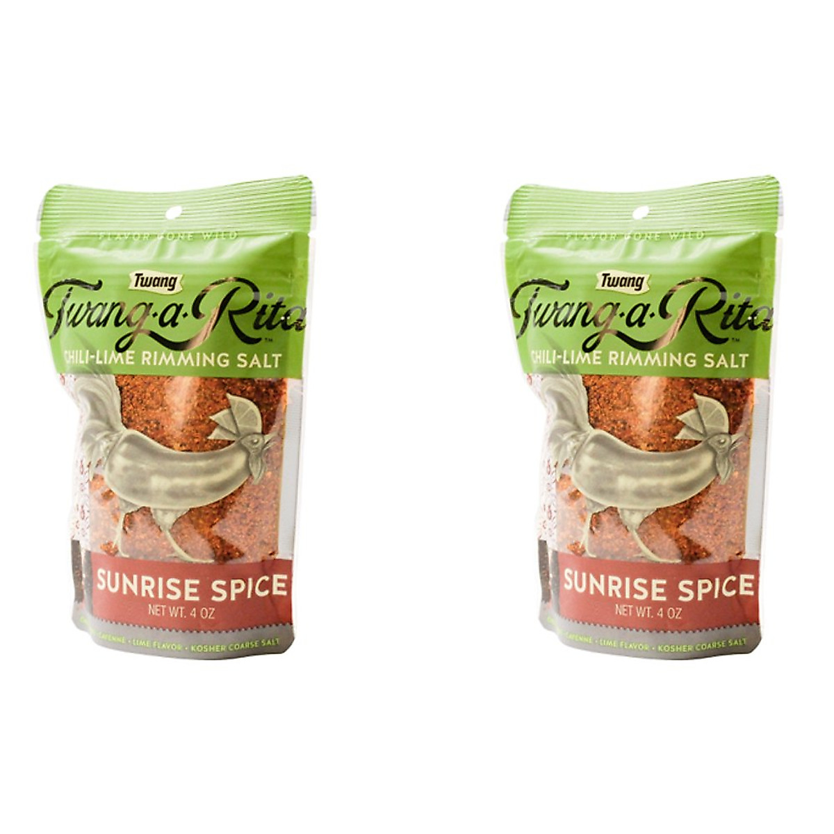 Twang-a-Rita Rimming Salt Varieties - 4 ounce pouch - (2 pack) (Sunrise Spice (Bloody Mary))