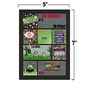 Zombie Outbreak Halloween Birthday Party Invitations, 20 5x7 Fill In Cards with Twenty White Envelopes by AmandaCreation