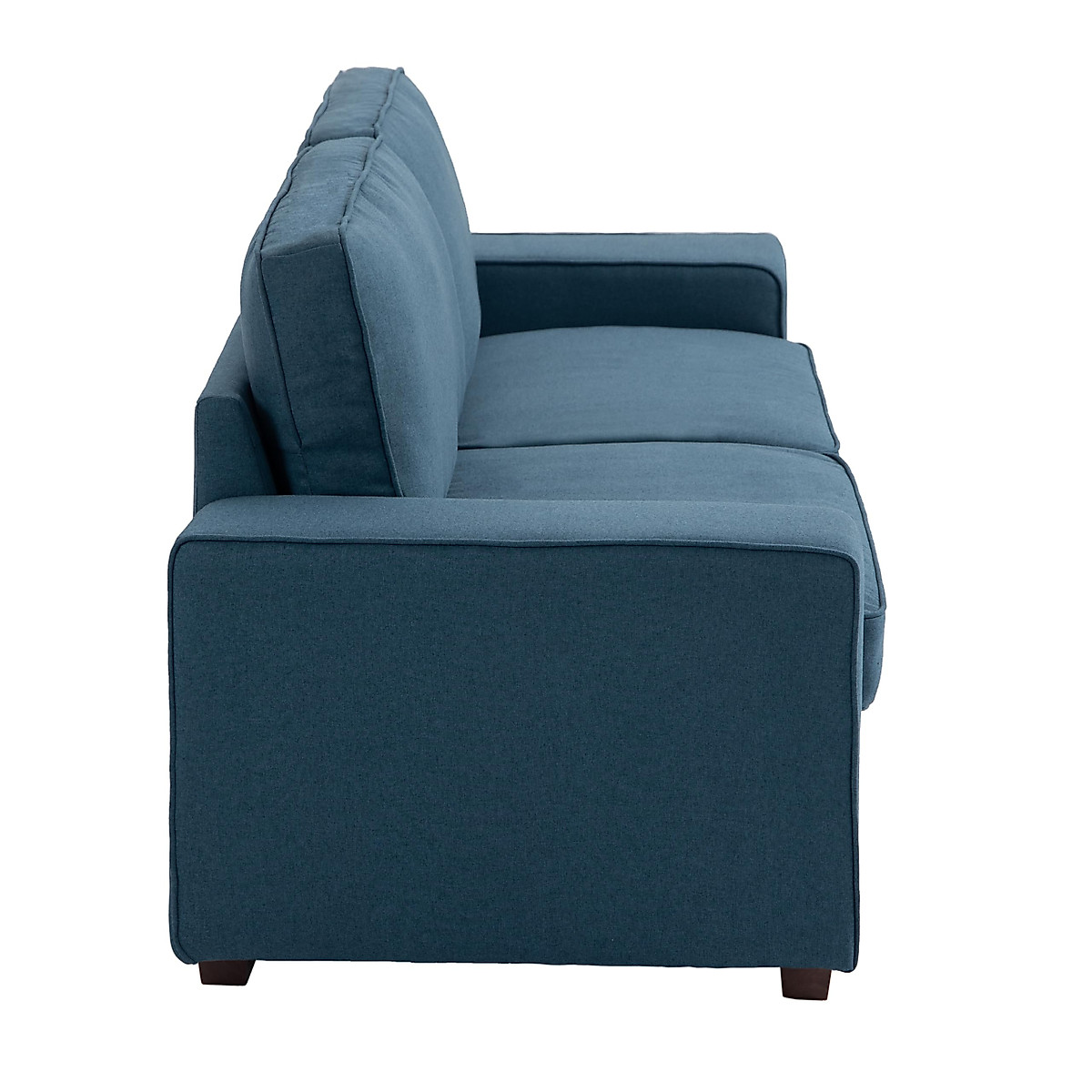 UIXE 80" Loveseat Sofa, Modern Love Seat Living Room 3-Seater Couches with Linen Fabric Cushion, Mid Century Upholstered Wide Track Armrest Couch Comfy Solid Wood Furniture for Bedroom, Blue