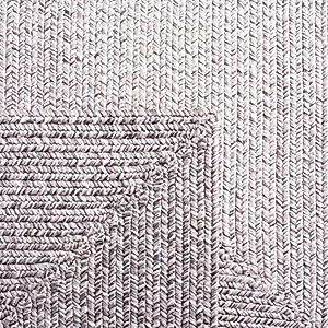 SAFAVIEH Braided Collection Area Rug - 5' x 8', Grey, Handmade Farmhouse, Ideal for High Traffic Areas in Living Room, Bedroom (BRA220F)