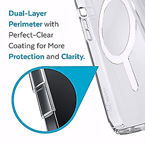 Speck Products Presidio Perfect Clear + MagSafe iPhone 12 Pro Max Case, Clear/Clear