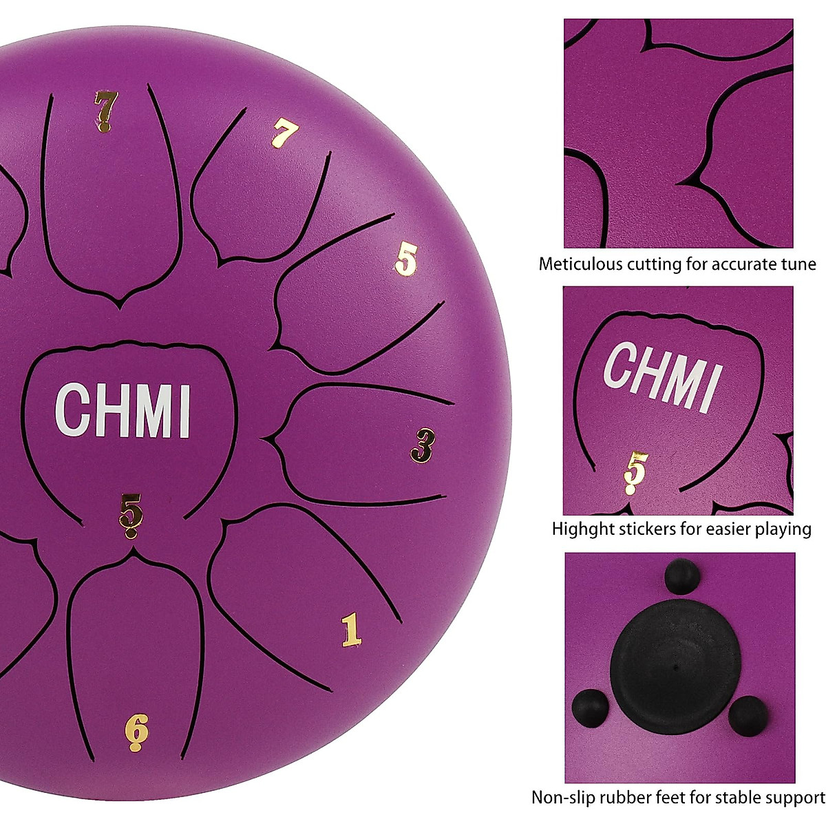 Steel Tongue Drum, 11 Notes 10 inches Rain Drum for Garden Instrument with Bag, Music Book, Mallets, Finger Picks, Drum Mallets Holder, for Camping, Meditation or Yoga (Blue)