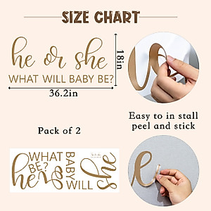 QIANGDAGSI He Or She What Will Baby Be Balloon Arch Decoration - Gender Reveal Girl Or Boy Baby Shower Decal Sign,Baby Gender Reveal Welcome Sign,Welcome Baby Shower Sign Decal (He Or She Decal)