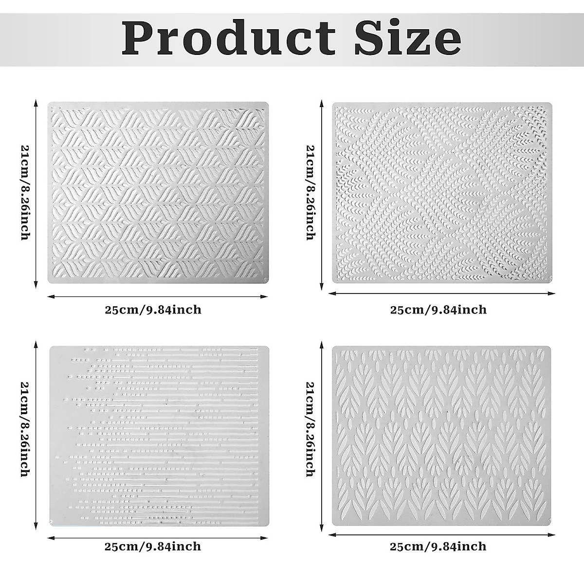 4 Pcs Cake Stencils Floral Cake Decorating Stencils Plastic Spray Floral Cookie Templates Reusable Fondant Dessert Decorating Templates DIY Baking Decor Mold