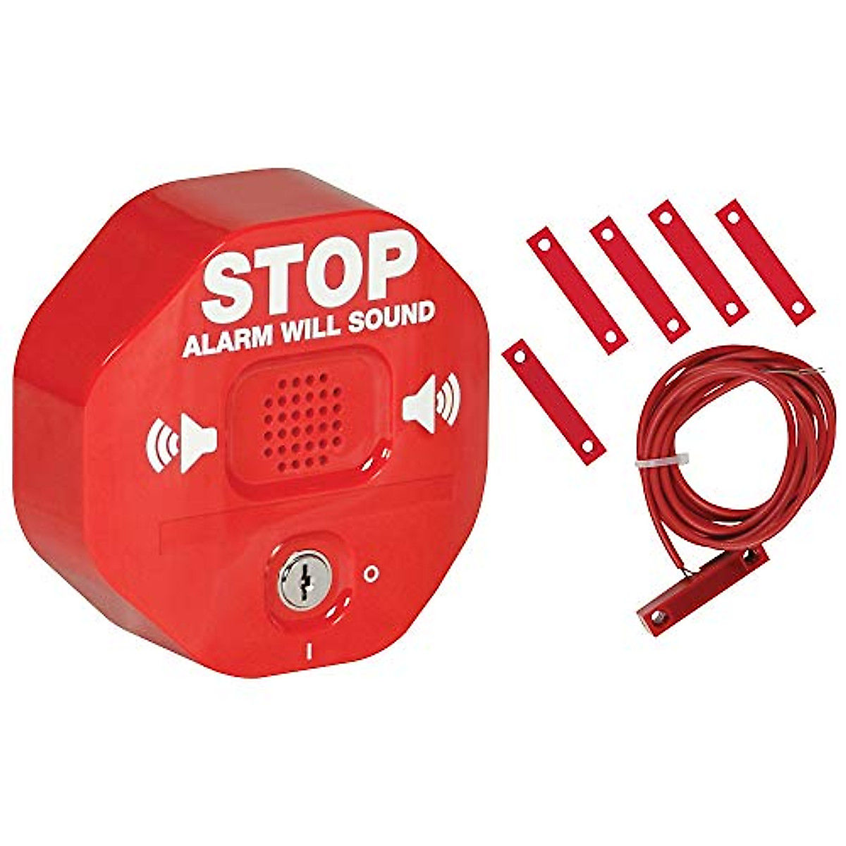 Safety Technology International, Inc. STI-6402 105 dB Exit Stopper® Multifunction Door Alarm & SmartSign "Emergency Exit Only - Security Alarm Will Sound If Door Is Opened" Bilingual Sign | 10" x 14"