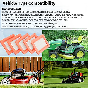 MOTOYUN 17211-zl8-023 17211-zl8-003 Air Filter for Honda Gc135 Gcv135 Gc160 Gcv160 Gc190 Gcv190 GX100 GCV190A Engine 7021p HU800AWD 5521rs HU770F Lawn Mower # 17211-zl8-000 17211-Z8B-901 (5Pack)