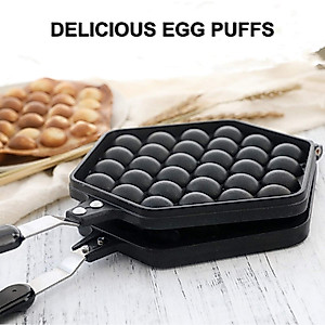 AeKeatDa Egg Waffle Maker Cake Maker with Silicone Brush for Home, kitchen, DIY,Bakeware and etc,DIY Bubble Waffle Maker,Non-Stick