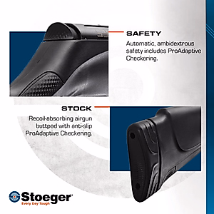 Stoeger S3000-C Compact Airgun Combo - .177 Caliber - Black Synthetic with Fiber-Optic Sights Combo - Includes 4 x 32 Scope