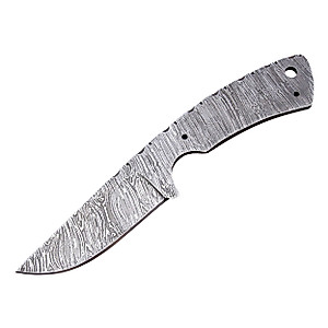 ColdLand 8" Damascus Steel Knife Blade Blank with Bolster - Hand Forged Knife Blanks Full Tang Ideal for Knife Making Supplies, Hunting, Fishing, Camping, Outdoor Sports NB25