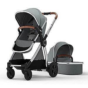 Mompush Ultimate2 Baby Stroller with Removable Bassinet - Full-Size Baby Strollers for Comfortable Outings with Baby - Toddler Stroller with Reversible Stroller Seat - Smooth Glide Bassinet Stroller
