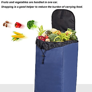 Folding Shopping Hand Cart Replacement Bag, Portable Waterproof Oxford Cloth Shopping Cart Backup Trolley Bags 4