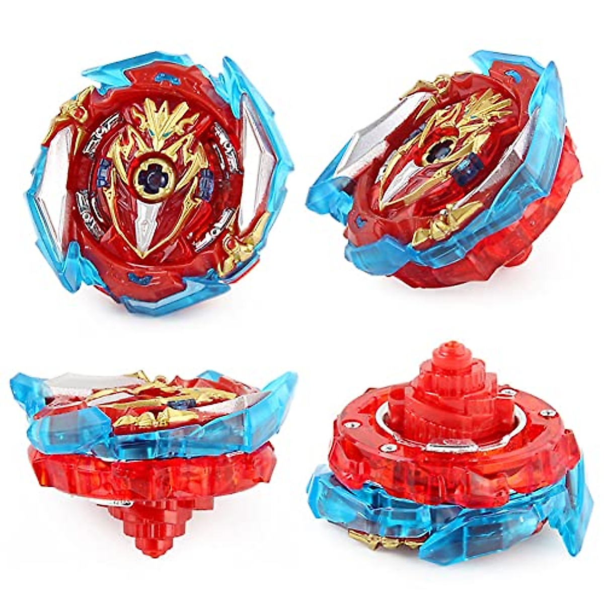 Konikiwa Bey Battling String Launcher, Infinite Achilles Top Burst Launcher Set, DB Launcher Left and Right Spin Launcher Compatible with All Bey Burst Series - Red