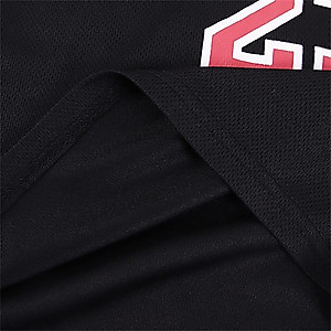 GLIGLITTR Toddler Kid Basketball Jersey Outfit Baby Boy Girl Letters Tank Top + Track Shorts Sets Boy Summer Clothes (Black, 4-5T)