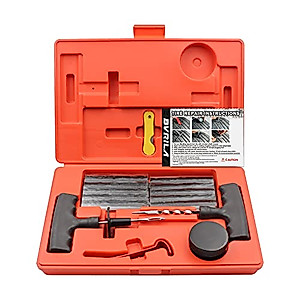 BVRILA Tire Repair Kit, 37 Pcs Heavy Duty Tire Plug Kit, Universal Tire Repair Tools with Plugs to Fix Punctures and Plug Flats for Cars, Trucks, RV, SUV, ATV
