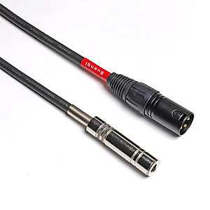 Suanqi XLR Male to 1/4 inch TRS Female Adapter Cable, 6 inch, 2 Pack (XLR Male to TRS Female)