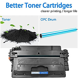 NineLeaf High Yield Compatible for HP 14X CF214X Toner Cartridge use in Laser Jet Enterprise 700 M712 M725 Printer (2 Pack Black)