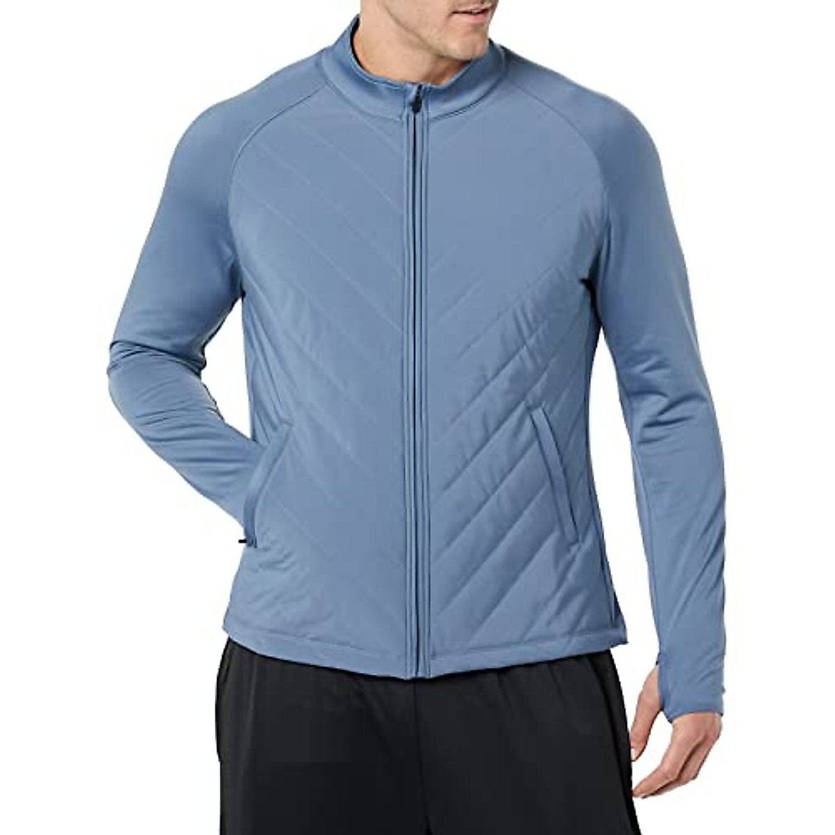 Amazon Essentials Men's Slim Fit Performance Stretch Quilted Active Jacket, Deep Blue, Large