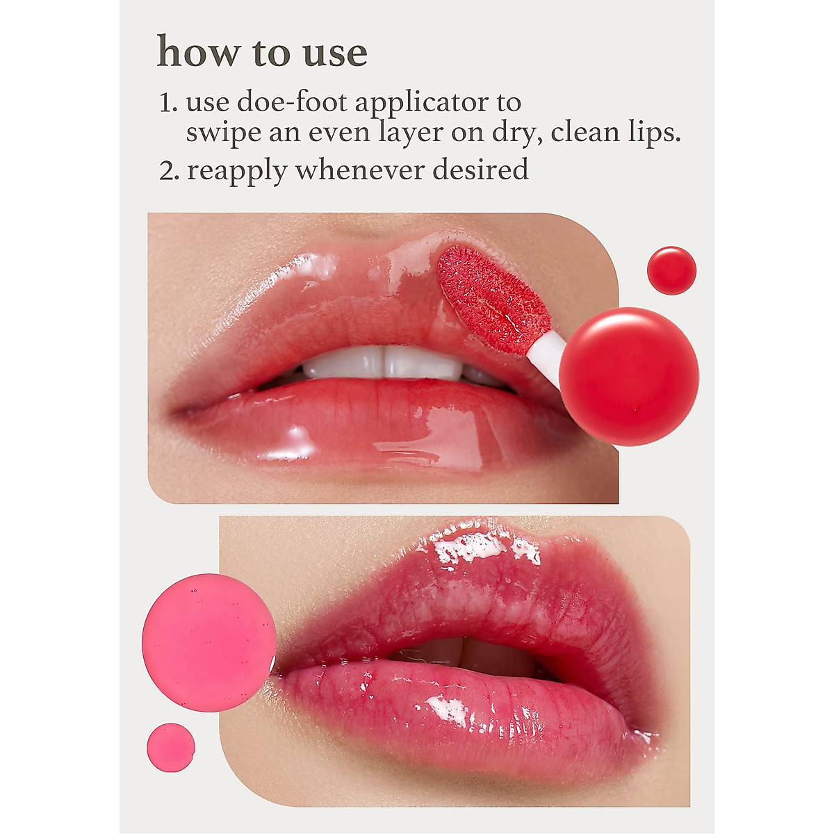 NOONI Appleseed Lip Oil Set - Appleberry & Applecherry | with Apple Seed Oil, Lip Oil Duo, Lip Stain, Long-Lasting, Plumping, Gift, Gift Sets, For Chapped and Flaky Lips