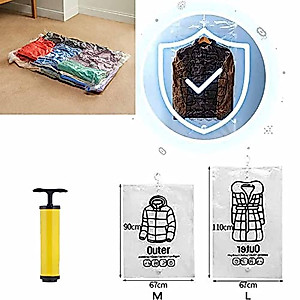 HAGUAN Hanging Compressible Storage Bag, Reusable Hanging Vacuum Storage Bags Space Saver Bags for Clothes, Vacuum Storage Bags for Home Closet Organization (5PCS,M (67 * 90cm))