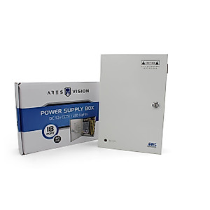Ares Vision 18 Channel/Port 30 AMPS, 12V DC Power Supply Box, Individually Fused for CCTV, LED, and All 12v DC Devices. (18CH 30 AMP)