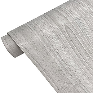 LovingWay Light Grey Wood Grain Shelf and Drawer Liner 17.7x177 Inch Self-Adheive PVC Home Shop Furnitures Decor Sticker Easy Install