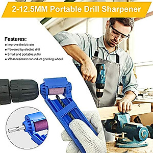 Drill Grinder Grinding Tool for Drill Polishing Wheel Drill Bit Sharp Sharpener Diamond Hand Drill Sharpening Tool Portable Drill Powered Tool 2pcs (2, Blue &Orange）