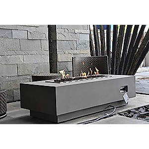 Elementi Granville Fire Table Cast Concrete Natural Gas Fire Table, Outdoor Fire Pit Fire Table/Patio Furniture, 45, BTU Auto-Ignition, Stainless Steel Burner, Lava Rock Included