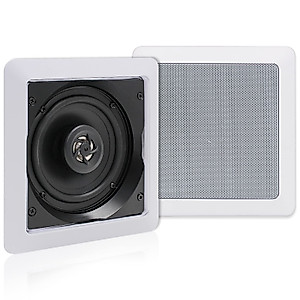 Herdio 5.25 Inch Passive Ceiling Speakers Pair, 160W 2-Way in Wall Speaker, Square Flush Mount Speakers for Home Theater, Living Room, Office