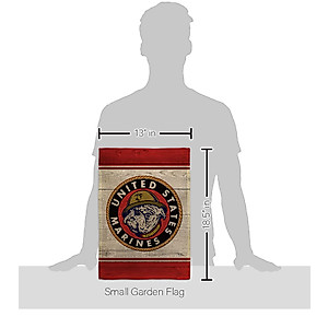 Marine Bulldog Burlap Garden Flag - Set with Stand Armed Forces Corps USMC Semper Fi United State American Military Veteran Retire Official - House Banner Small Yard Gift Double-Sided 13 X 18.5