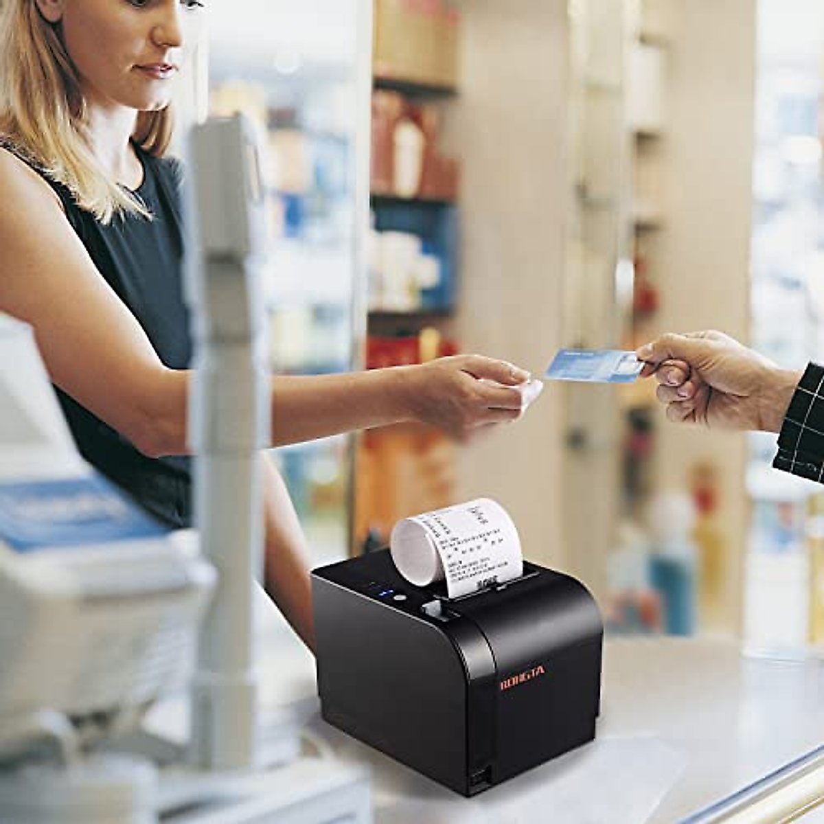Rongta Thermal Receipt Printer, 80mm Receipt Printers, Thermal Pos Printer with Auto Cutter Support Cash Drawer,USB Serial Ethernet Support ESC/POS, Compatible with Windows/Mac/Linux (RP820)