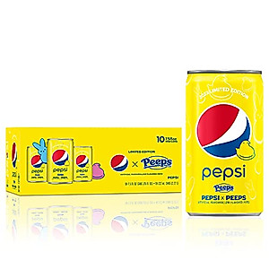 PEPSI x PEEPS Soda, Mini Cans, 7.5 Ounce (Pack of 10), Limited Edition