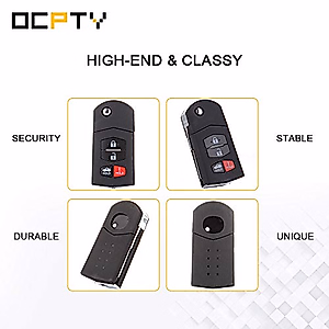 OCPTY 1 X Flip Key Entry Remote Control Key Fob Transmitter Replacement for 2005-2015 for Mazda 3 6 MX-5 Miata CX-7 CX-9 RX-8 for Mazda 2 for Mazda 5 KPU41788 4238A-41525 -4 Buttons 315Mhz