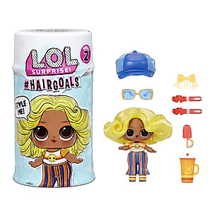L.O.L. Surprise! Hairgoals Series 2 with 15 Surprises Including Real Hair Fashion Doll, Exclusive Hair Salon Toy Chair, Doll Accessories, Bottle, Comb - Small Dolls for Girls Ages 4-14 Years