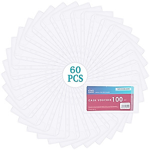 QiXin 60pcs A6 Binder Pocket no Zipper Clear Budget Planner Inserts Bulk Budget Binder Organizer Cash Envelopes for Budgeting Waterproof PVC Loose Leaf Bags Card Sleeves for 6 Ring Notebook