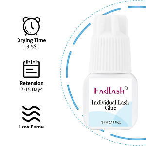 Individual Lash Glue Self Application Cluster Lash Glue 3-5S Dry Time Eyelash Extension Glue DIY at Home 7-15 Days Long Lasting Eyelash Glue Black 5ml (DIY/Cluster Lashes Use Only)